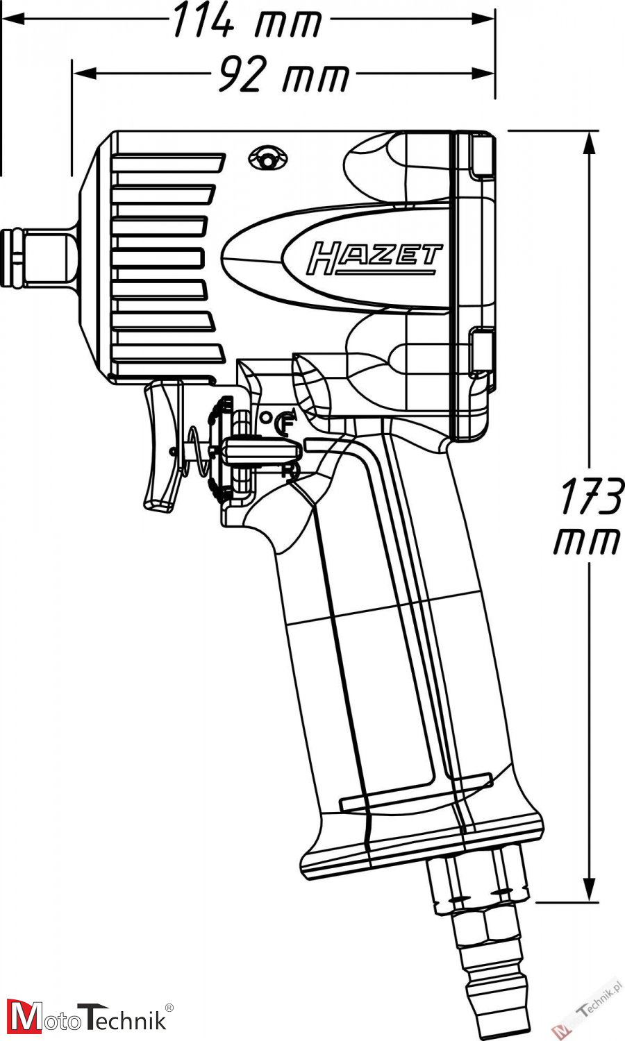 Klucz pneumatyczny 1/2" HAZET 9012 M (1100 Nm) w Klucze udarowe - MotoTechnik Technika ...